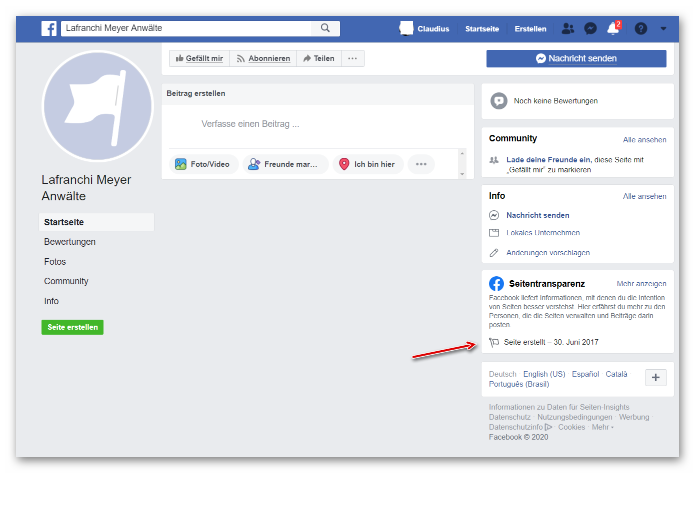 Facebook-Unternehmensseite einrichten und Empfehlungen auf Facebook erhalten